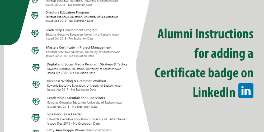 Alumni Instructions for Adding an Edwards Executive Education Badge on ...